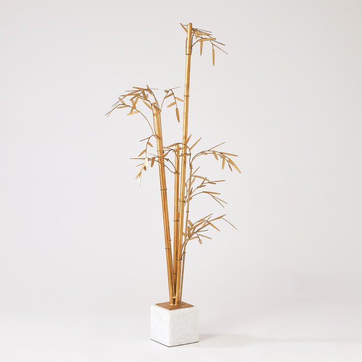 Golden Bamboo Leaf Sculpture – Belleteriors
